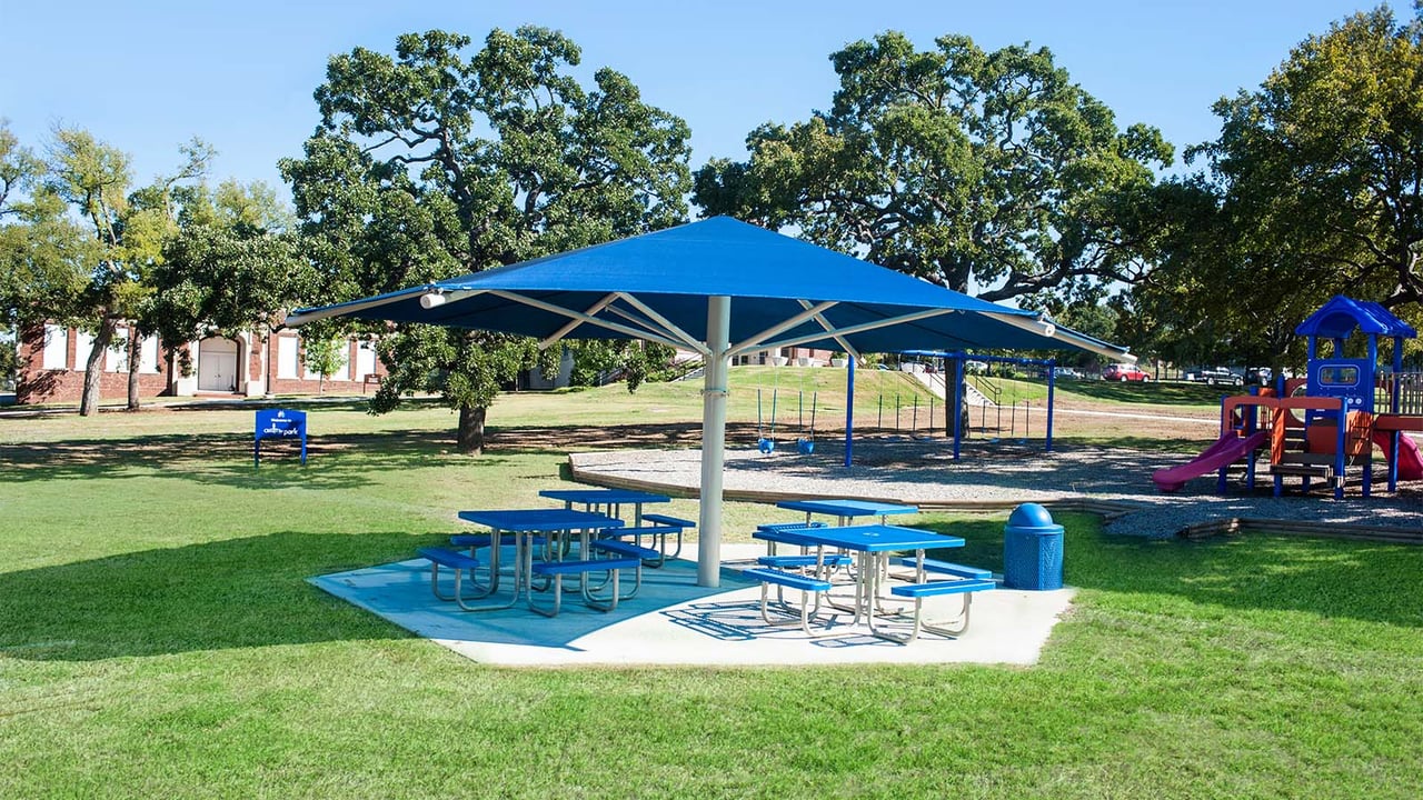 Single Post Waterproof Hexagon Umbrella